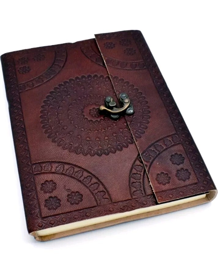 Vintage Leather bound Journal Antique Handmade Paper Notebook Diary ...