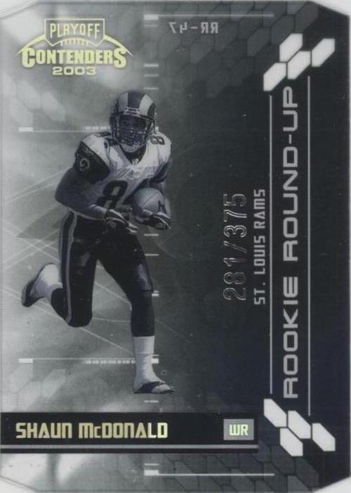 2003 Playoff Contenders - Rookie Round-Up Shaun McDonald #RR-47 /375 ...