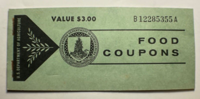 Full $3 Book USDA Series of 1971-A Food Coupons Unused Booklet of 6 $. ...