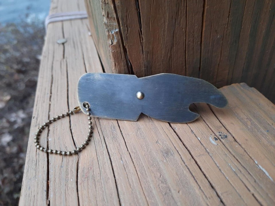 BRASS THE CHICKEN RANCH BEER BOTTLE OPENER HAND SPIN TO SEE WHO PAYS ...