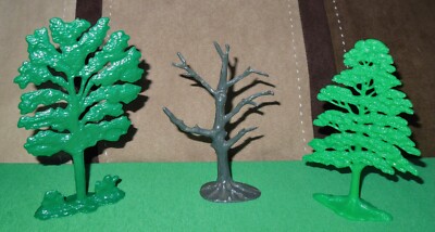 Vintage 1950's Marx 54mm WW2 Battleground Series Hard Plastic Trees x3 ...