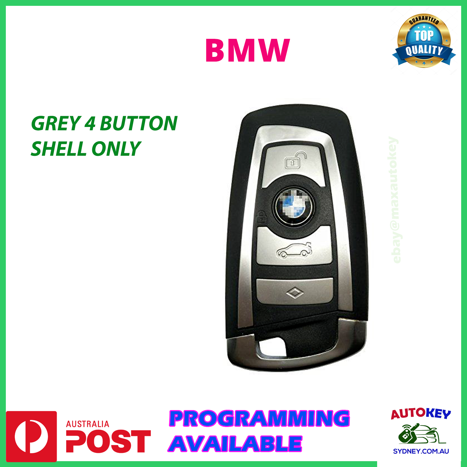 Bmw F Series Key Shell 4 Button 5 Series 7 series Cas4 Grey Colour ...
