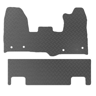 Tailored Rubber Van Cab Floor Mats FOR Ford Transit Custom Double Cab ...