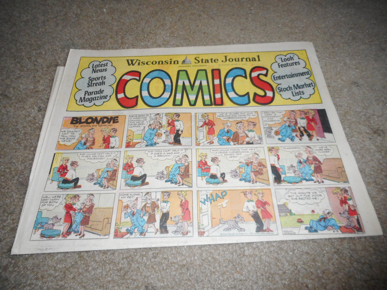 JUNE 5 1977 Wisconsin Newspaper Sunday Comic Section | eBay.de