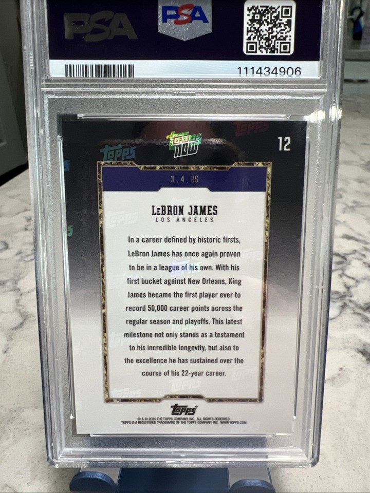 2025 Topps Now 50k Career Points 12 LeBron James PSA 10 GEM MINT | eBay