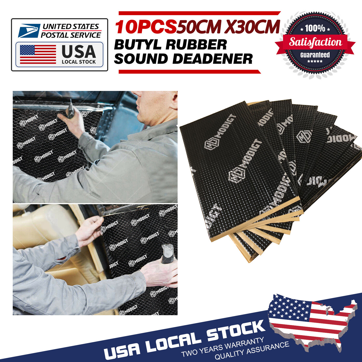 10Sheets 20"X12" 16Sqft Butyl Car Sound Deadening Heat Shield Noise ...