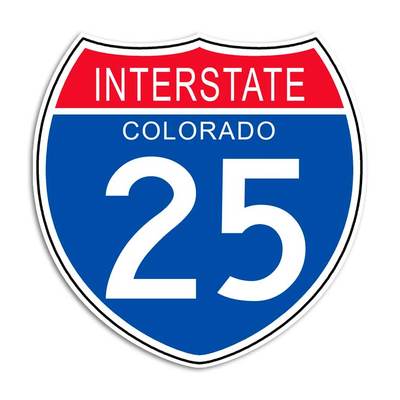 Interstate 25 Sticker - Colorado Highway Sign Decal Rocky Mountains | eBay
