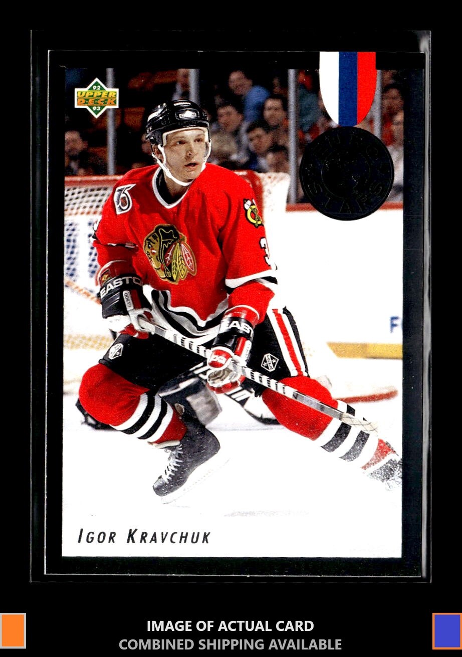 1992-93 Upper Deck #E7 Igor Kravchuk Euro Stars Chicago Blackhawks NM ...