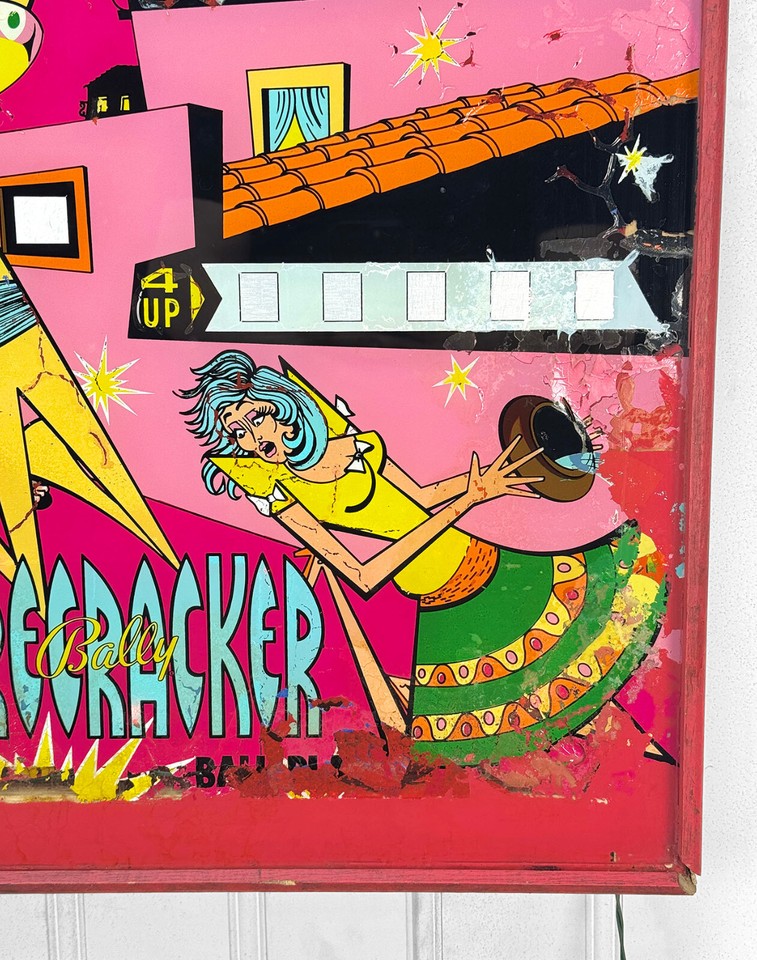 Mid-Century Pop Art Bally Firecracker Pinball Arcade Hanging Light Box ...