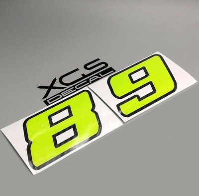2 Digits Custom Motorycele Sticker Race Number Neon Fluorescent Yellow ...