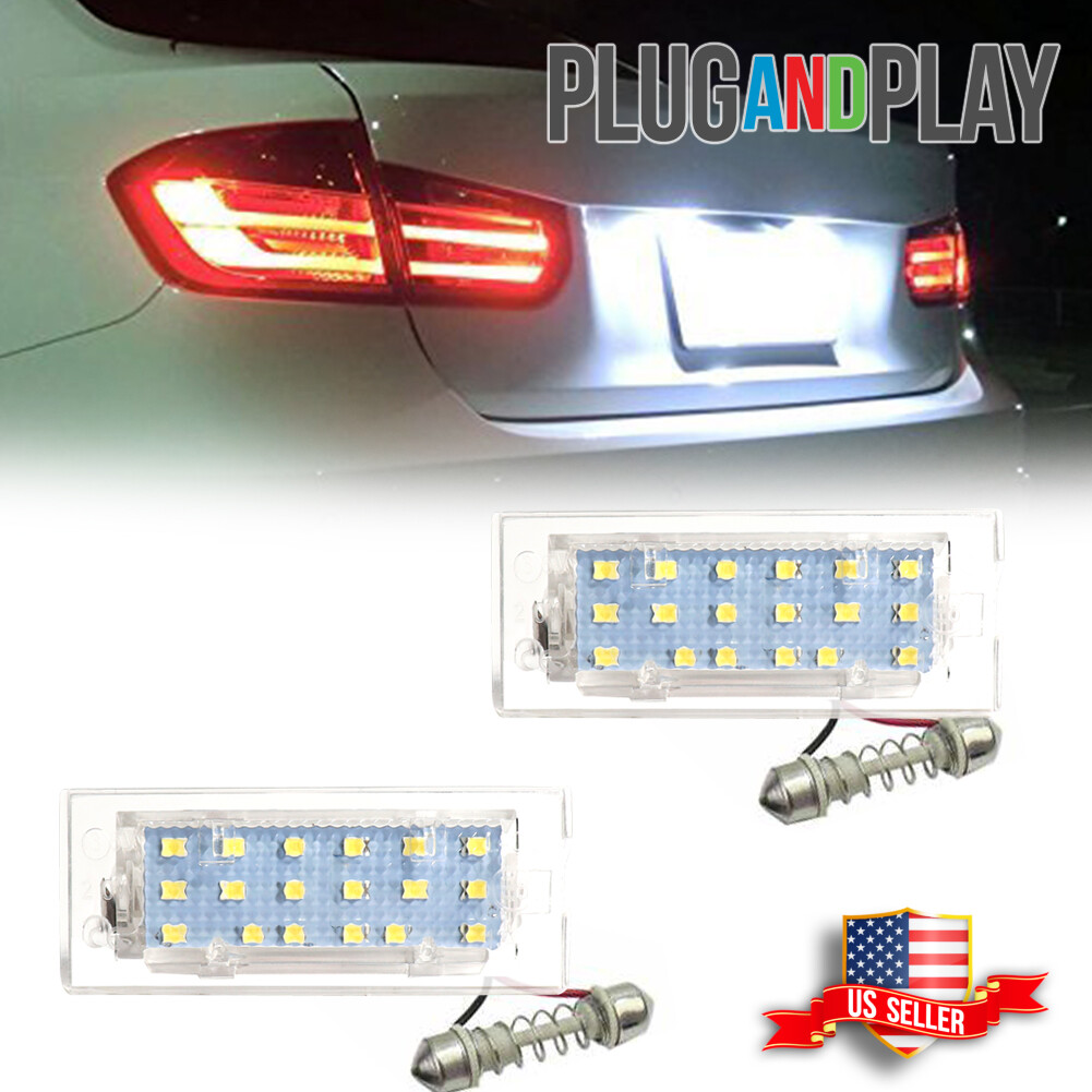 2X High Power White LED License Plate Number Lights Bulbs For BMW E83 ...