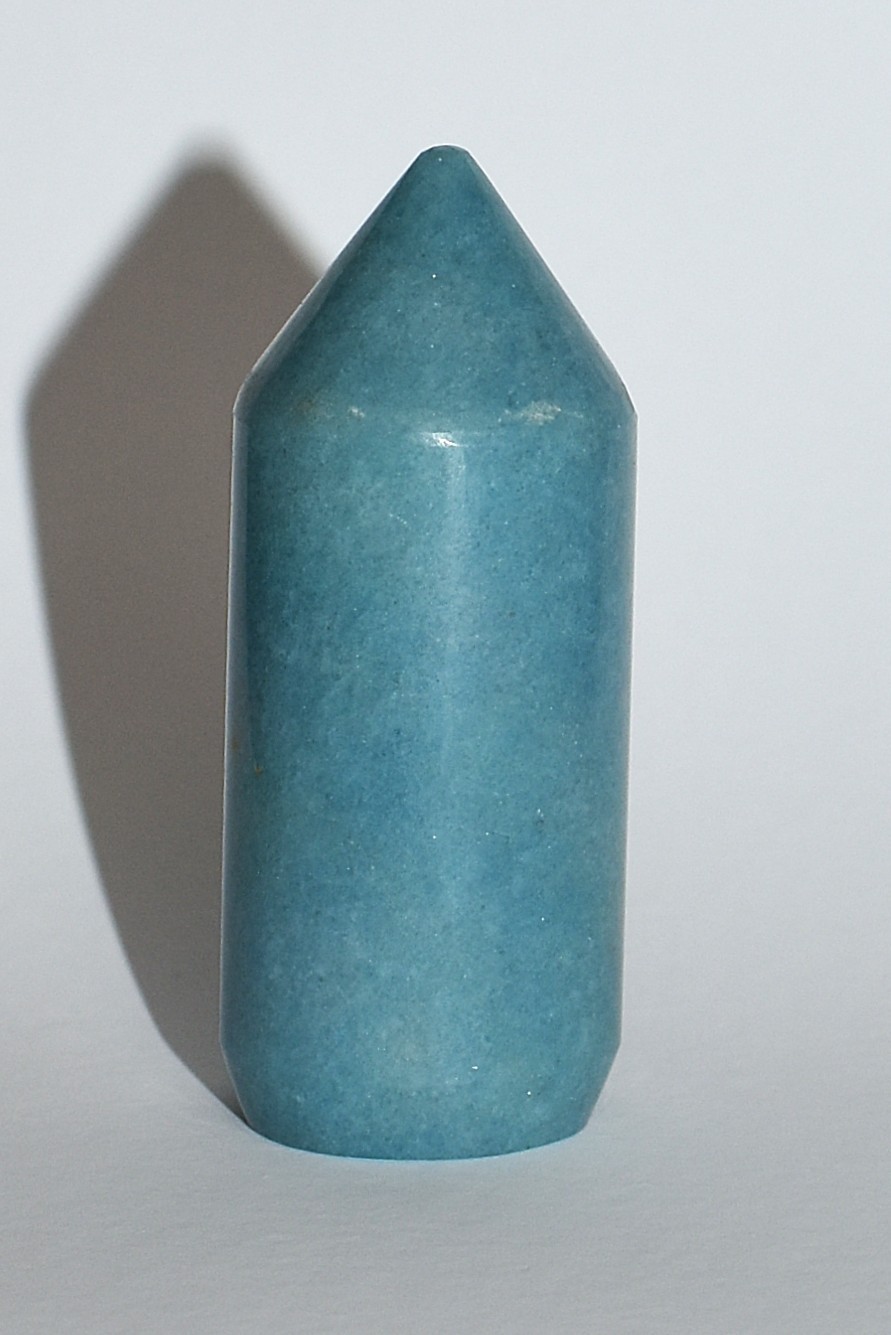 Angelite-Anhydrite Crystal Point Tower Obelisk Hand Carved, Top Grade ...