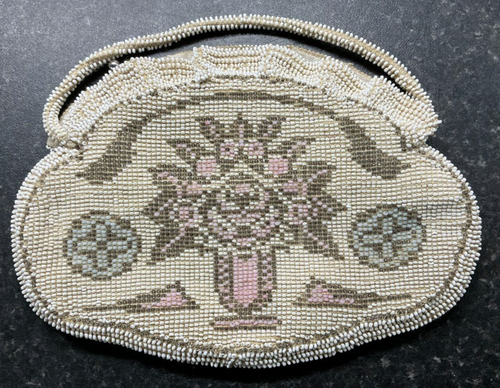 1920s Czechoslovakian Edwardian Antique Beaded Purse / Bag with Mirror ...