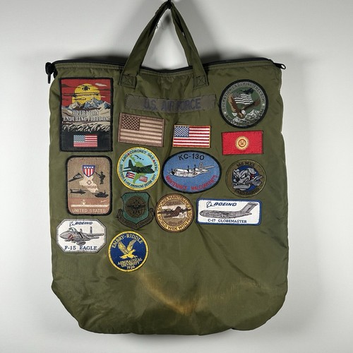 Flying Circle U.S. Air Force Helmet Bag Green Nylon Pilot Patches ...