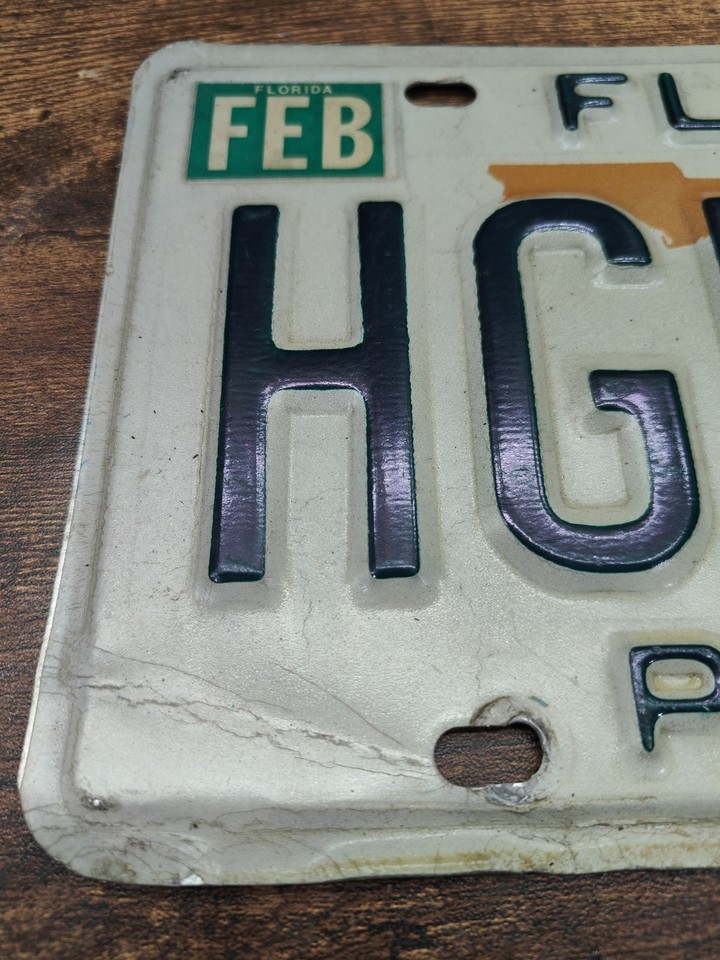Florida FL License Plate Tag 🇺🇸 SUNSHINE ☀️State 1986 HGE 810 Pinellas ...