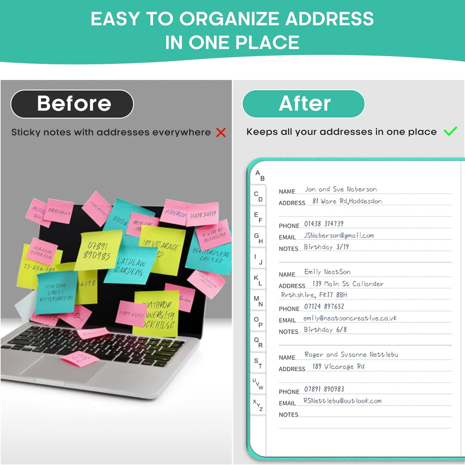 Address Book with Alphabetical Tabs,Hardcover Address Book Large Print ...
