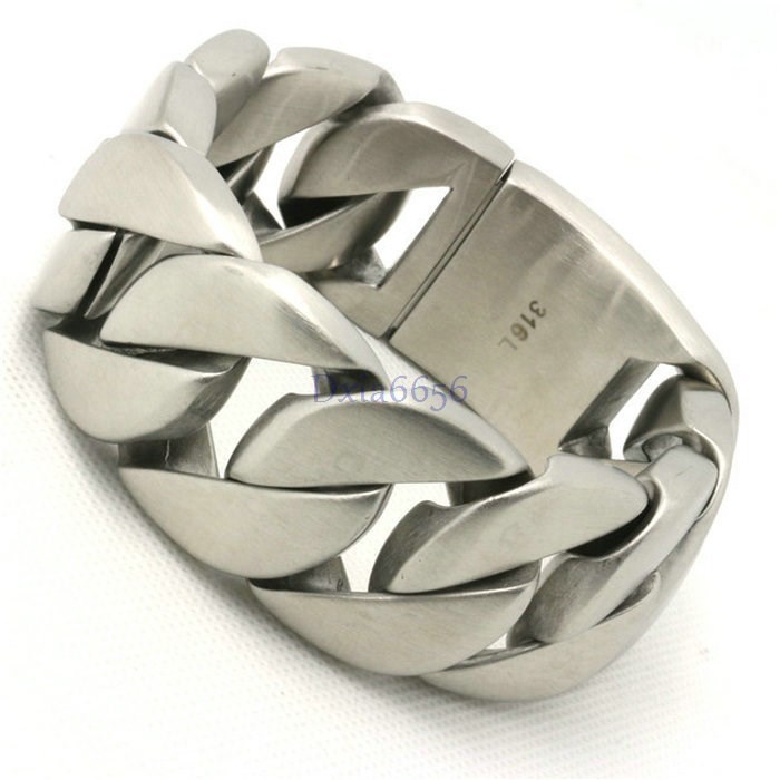 Super Heavy 31mm Wide Men Brushed Cuban Curb Chain 316L Stainless Steel ...