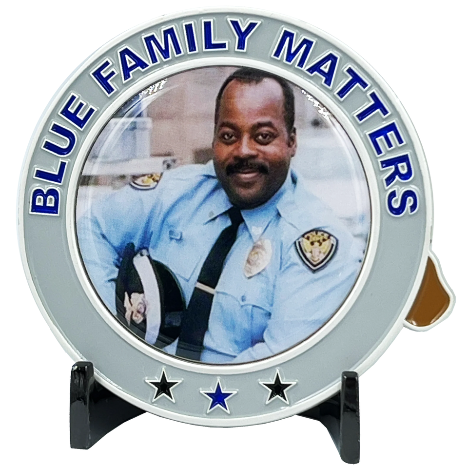 BL10-002 Urkel BLUE Family Matters thin blue line police challenge coin ...