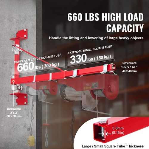 Electric Hoist Support Arm Swing Holder with Pole Frame Scaffold Winch ...