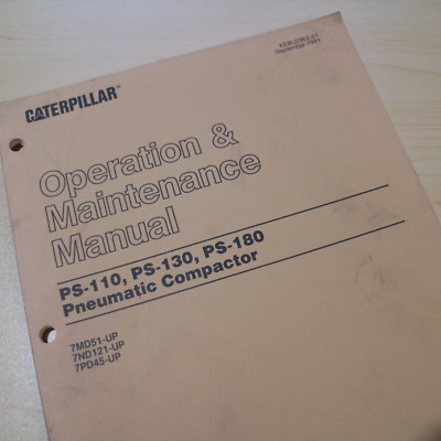 CATERPILLAR PS-110 130 180 Compactor Roller Owner Operator Maintenance ...