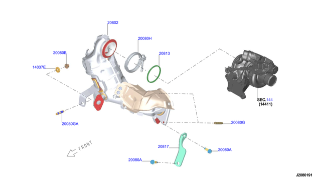Genuine Nissan Clamp 14464-6RC0A for sale online | eBay
