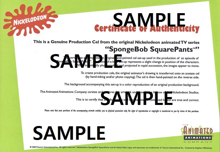 SPONGEBOB SQUAREPANTS ORIGINAL PRODUCTION CEL CELL ANIMATION ART | eBay