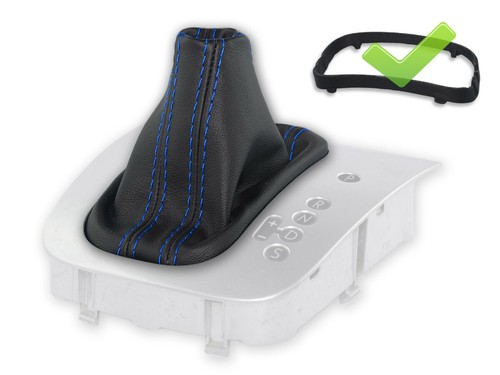 FOR VW GOLF VI MK6 automatic GEAR SHIFT BOOT GAITER LEATHER STITCH BLUE ...