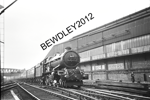 6x9cm NEGATIVE GWR COLLETT 6011 "KING JAMES I" NEAR PADDINGTON 1950s ...