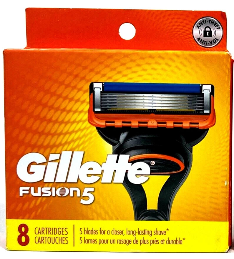 GILLETTE FUSION 5 *NEW PACKAGE* 8 -PK CARTRIDGES WITH PRECISION TRIMMER ...