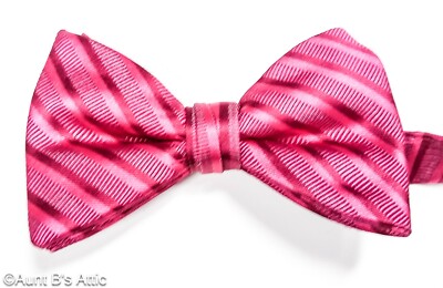 Bow Tie Men's Formalwear Raspberry Tone On Tone Stripe Banded Bow Tie ...