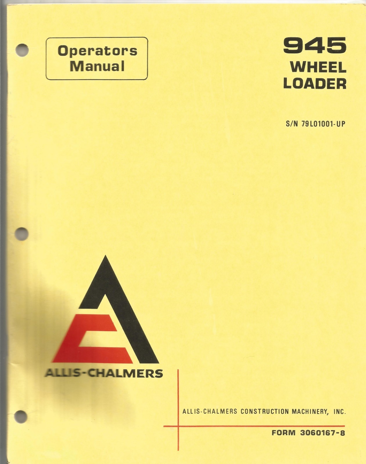 Allis-Chalmers 945 Wheel Loader Operator's Manual | eBay