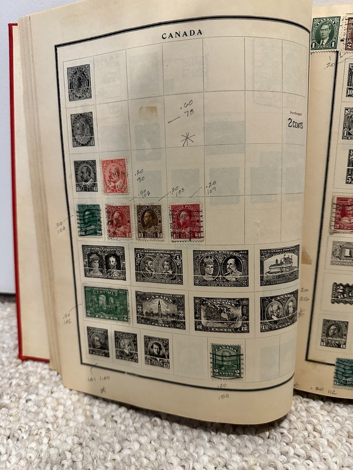 VINTAGE! 1956 Modern Postage Stamp Album World Stamps Partially Full | eBay