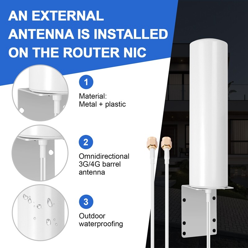 2X(3G 4G LTE External Antenna Outdoor with 5M Dual SlIder SMA Connector ...