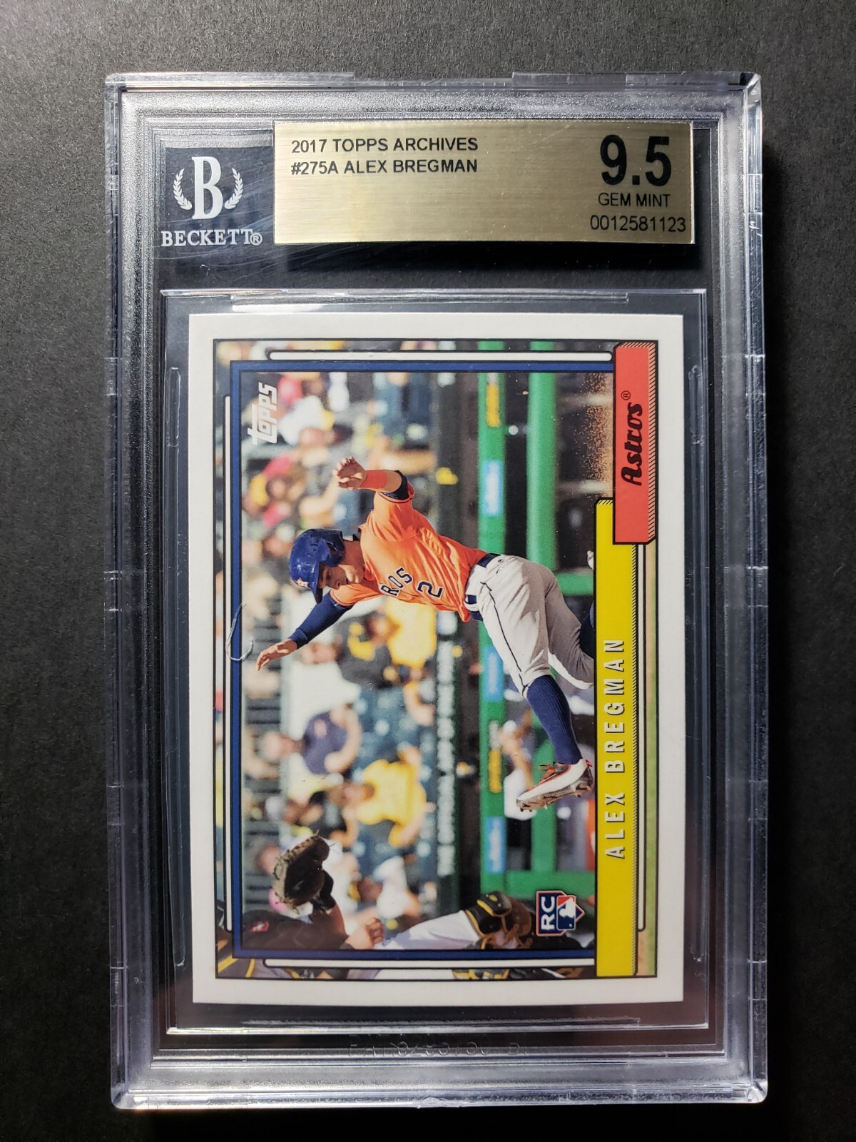 2017 Topps ALEX BREGMAN RC Sliding #275 BGS 9.5 Gem Mint Rookie Astros ...