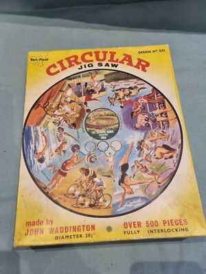 Vintage Waddingtons Circular Jigsaw Tokyo Olympic Games 1964 Complete ...
