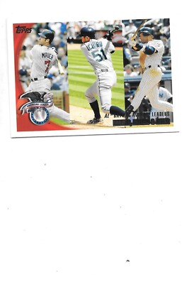 Joe Mauer/Ichiro/Derek Jeter AL Batting Avg Leaders Topps 2010 Baseball ...