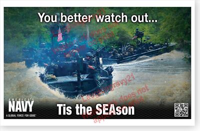 US Navy Tis The SEAson You Better Watch Out 2011 Christmas Poster #5 | eBay