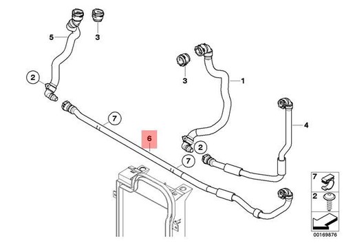 Genuine BMW E70 E70N E71 SAC SUV Radiator Coolant Hose OEM 17127805602 ...