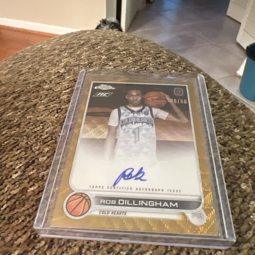 2023 Topps Chrome OTE Rob Dillingham On Card Gold Wave Ref Auto 06/50 ...