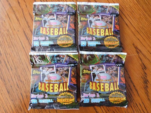 Four Factory Sealed 23 Card JUMBO Packs of 1995 Topps Series 1 Baseball ...