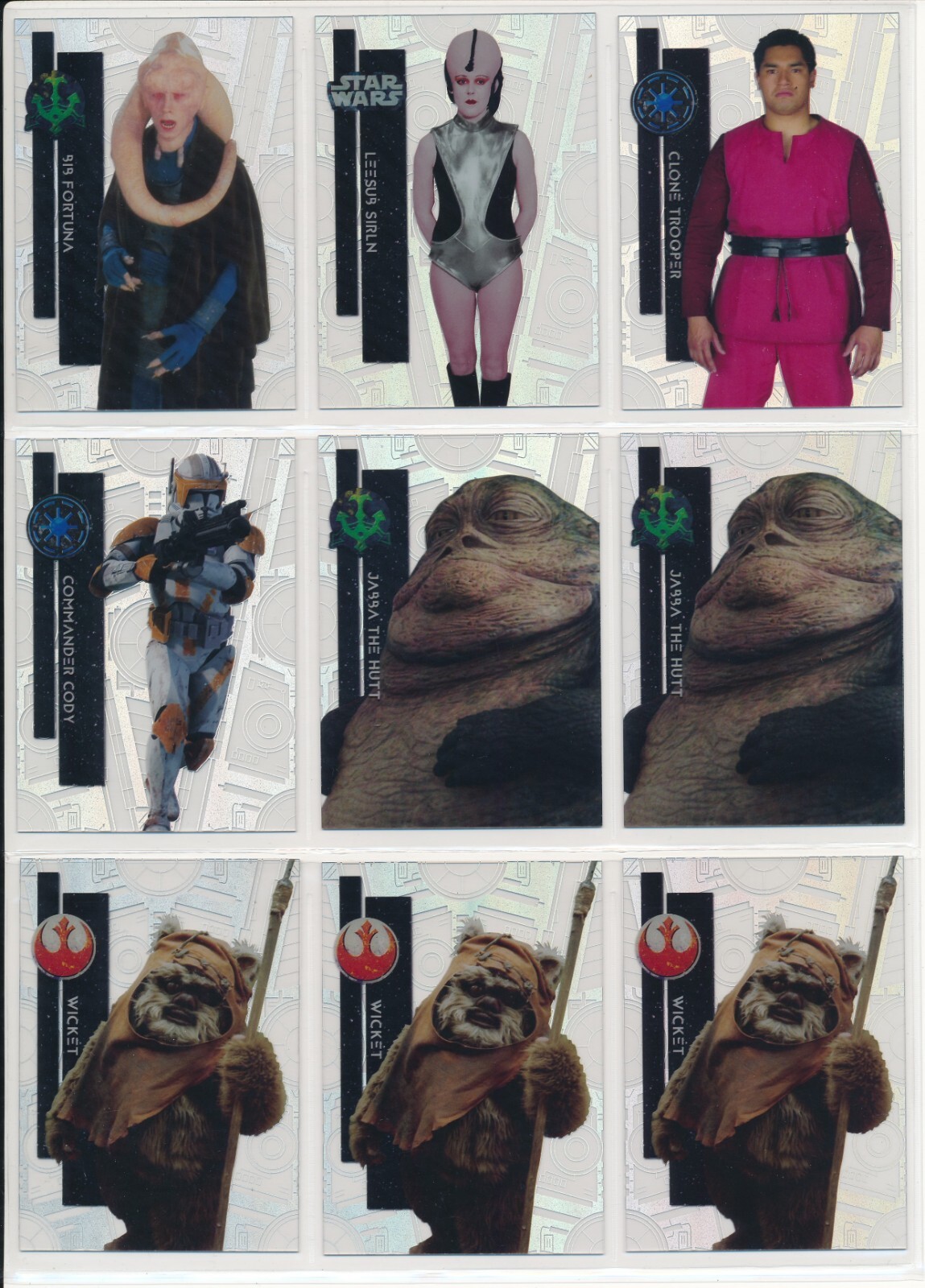 Topps Star Wars High Tek Form Pattern Lot of (9) Cards Just as Pictured ...