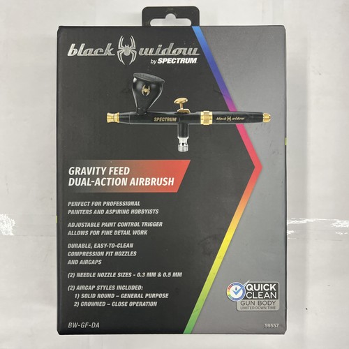 Spectrum Black Widow Gravity Feed Dual-Action Airbrush #59557 UPC ...