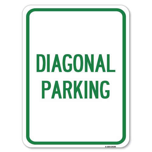 Diagonal Parking | 18" X 24" Heavy-Gauge Aluminum Rust Proof Parking ...
