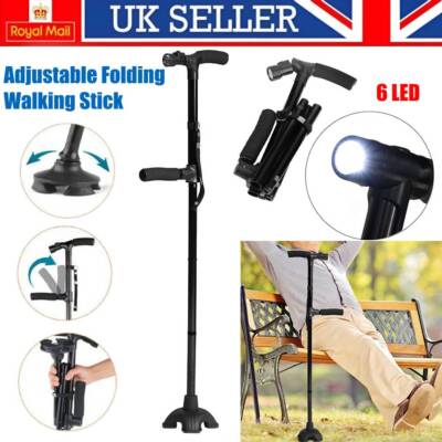 85-95cm Walking Stick Folding Cane Tripod Feet Tip Base Support ...