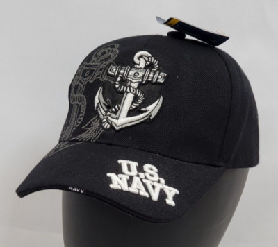 US Navy Anchor Logo Cap/Hat Black Licensed Embroidered Military Cotton ...