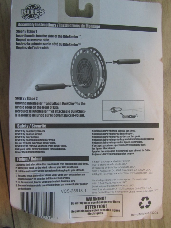 K42 Kite Reeler Winder, 25 lb, 200 Ft Nylon String, Brand New, Purple ...