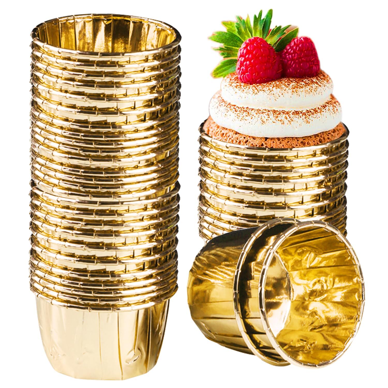 Silver Foil Metallic Paper Baing Cups Muffin Cups Cupcae Liners 50count ...