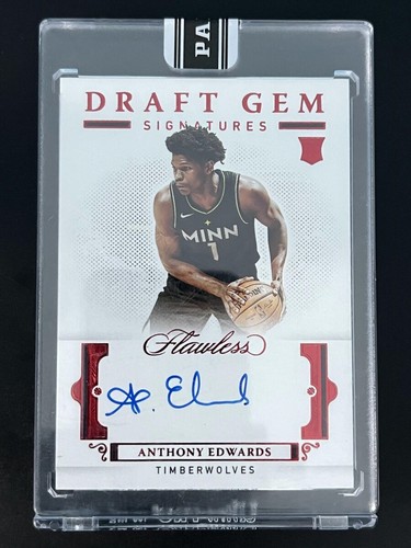 2020-21 Panini Flawless Anthony Edwards Draft Gem Auto RC Rookie Black Box 1/1 | eBay