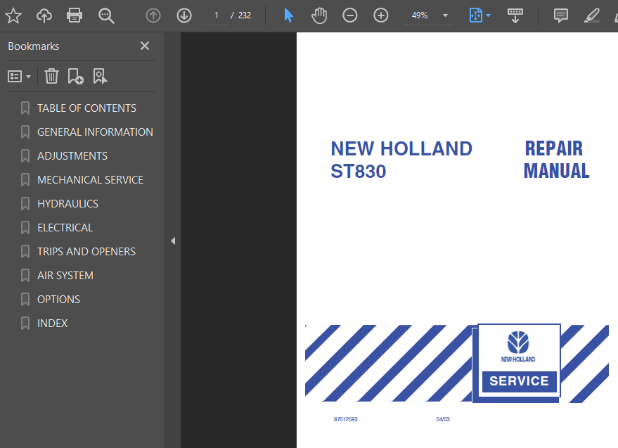 NEW HOLLAND ST830 CHISEL PLOW TILLAGE SERVICE REPAIR SHOP MANUAL PDF USB | eBay