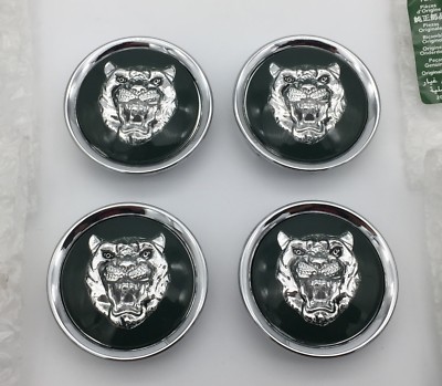 NEW GENUINE JAGUAR GREEN/SILVER ALLOY WHEEL CENTRE CAP BADGES NEW ...